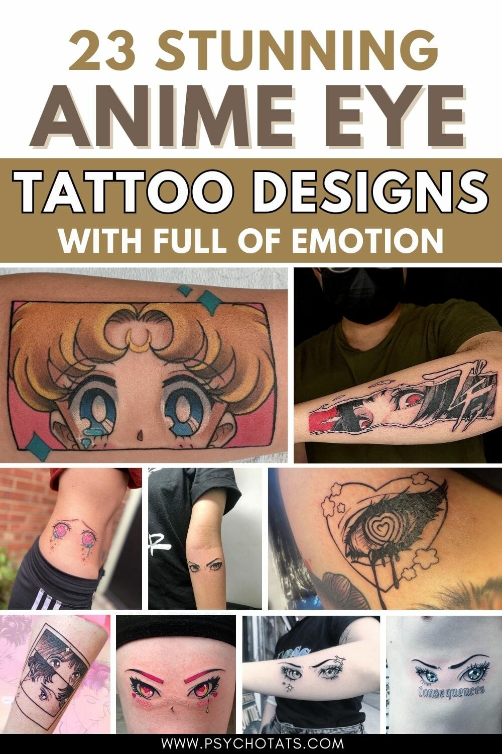 23 Stunning Anime Eye Tattoo Masterpieces Overflowing with Emotion ...