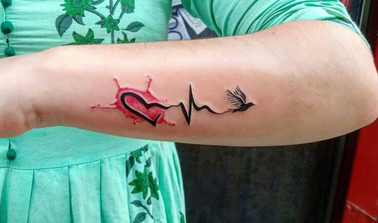 41 Heartbeat Tattoos that Captures the Pulse of Personal Triumphs ...