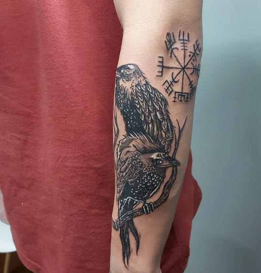 15 Huginn and Muninn Tattoo Ideas to Channel Norse Wisdom - Psycho Tats