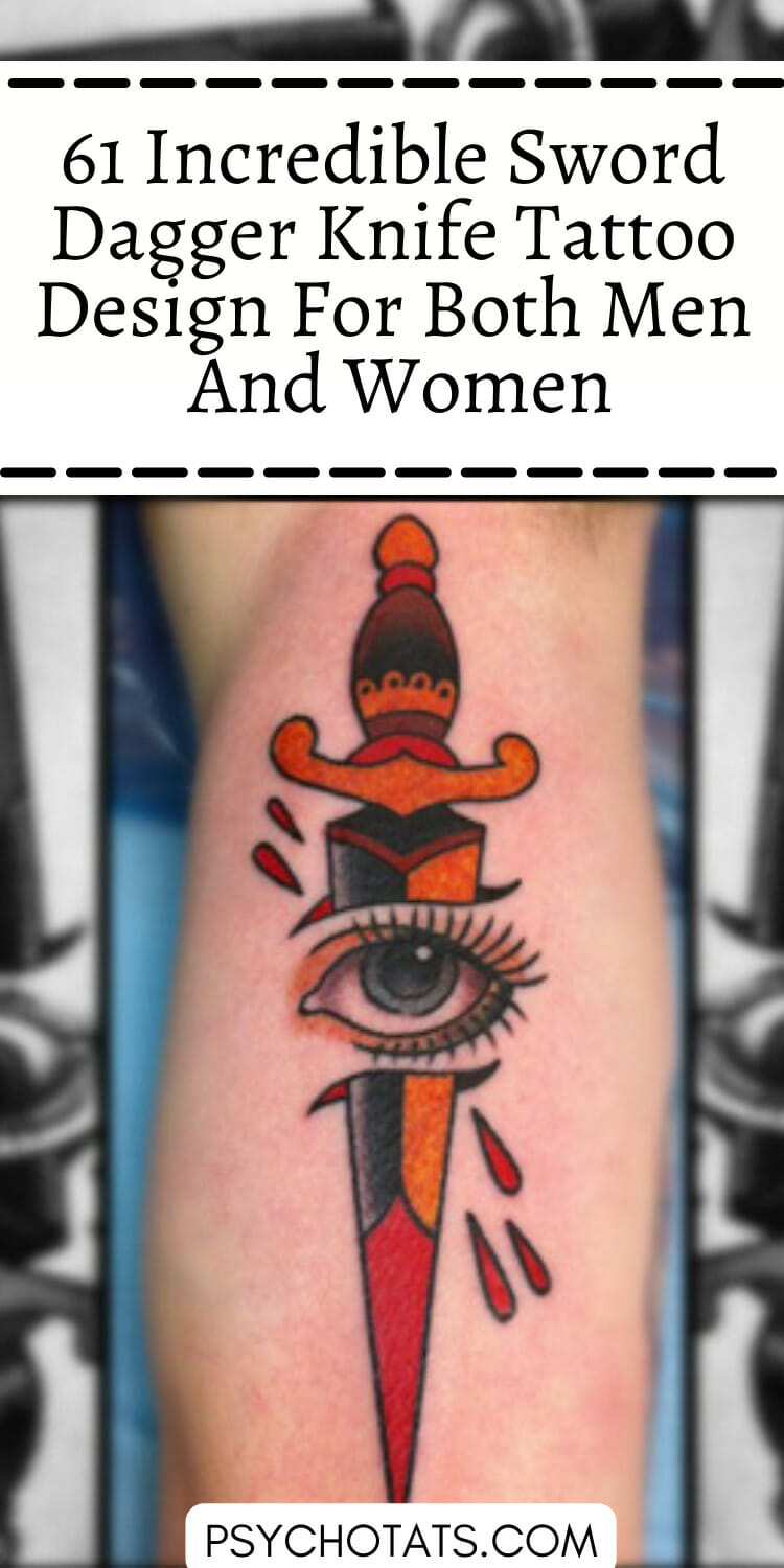 61 Incredible Sword Dagger Knife Tattoo Design For Both Men And Women ...