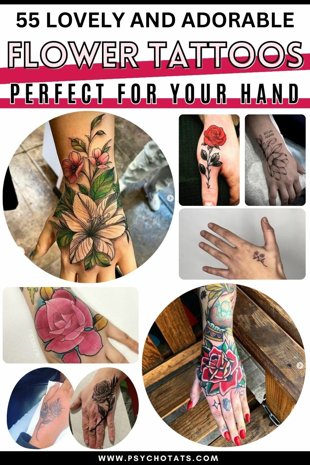 56 Adorable Hand Tattoos Featuring Nature’s Floral Elegance - Psycho Tats
